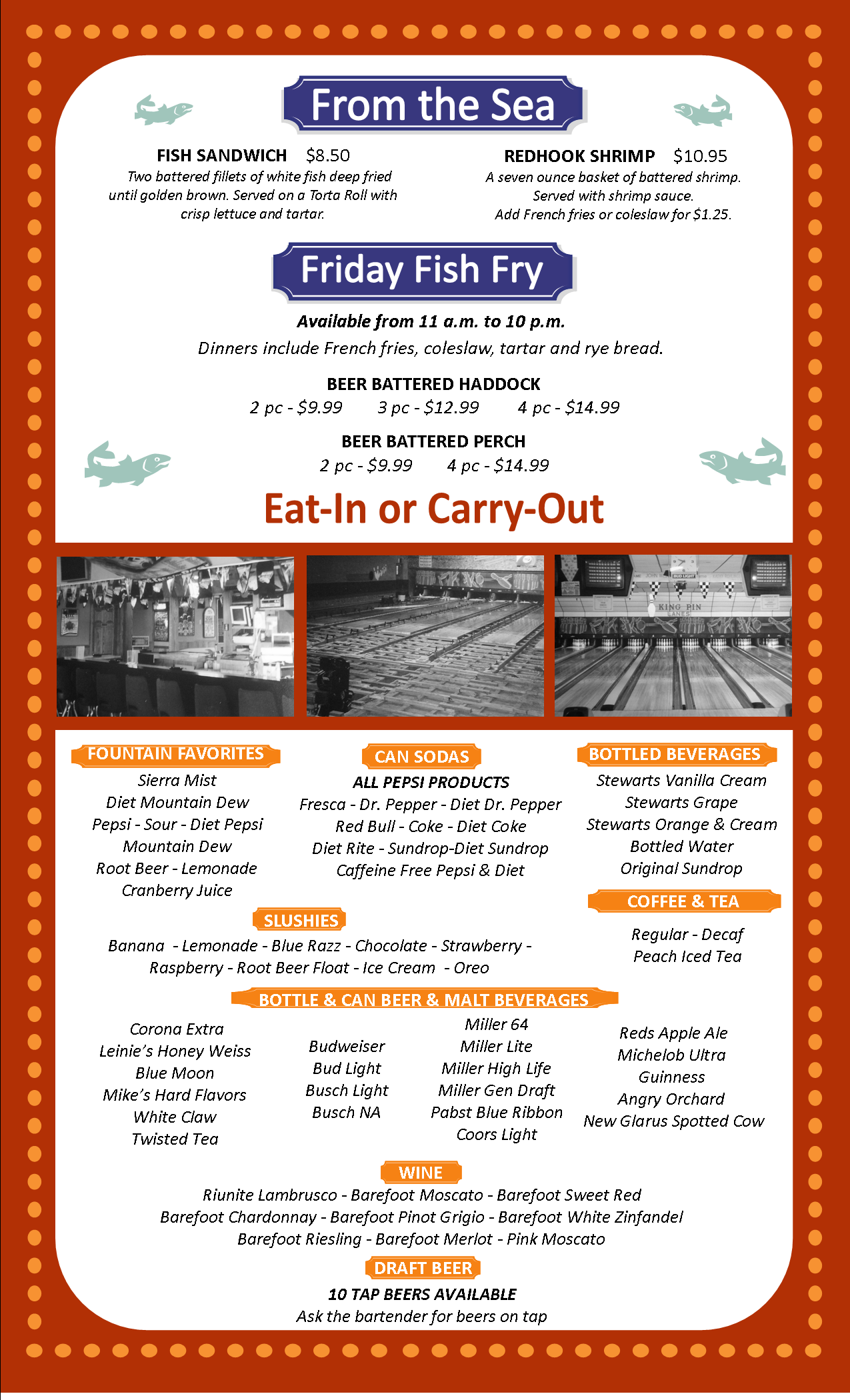 King Pin Lanes > FOOD MENU > MENU